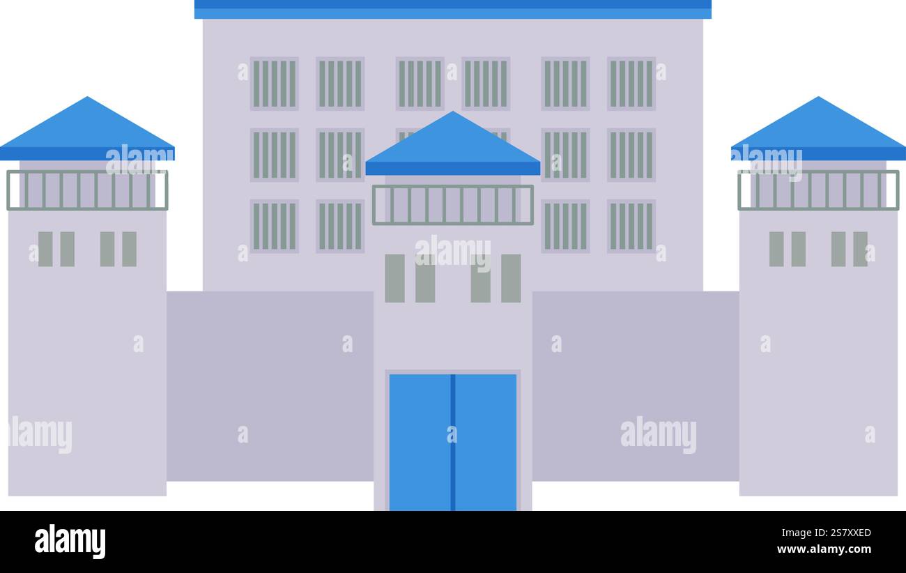 jail building with watchtowers Stock Vector Image & Art - Alamy