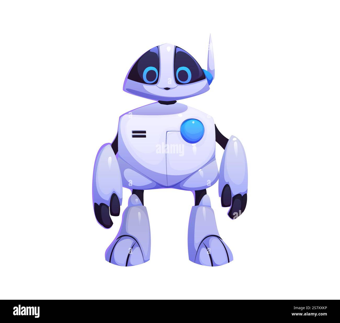 Cartoon futuristic robot character for mascot animal or digital droid ...