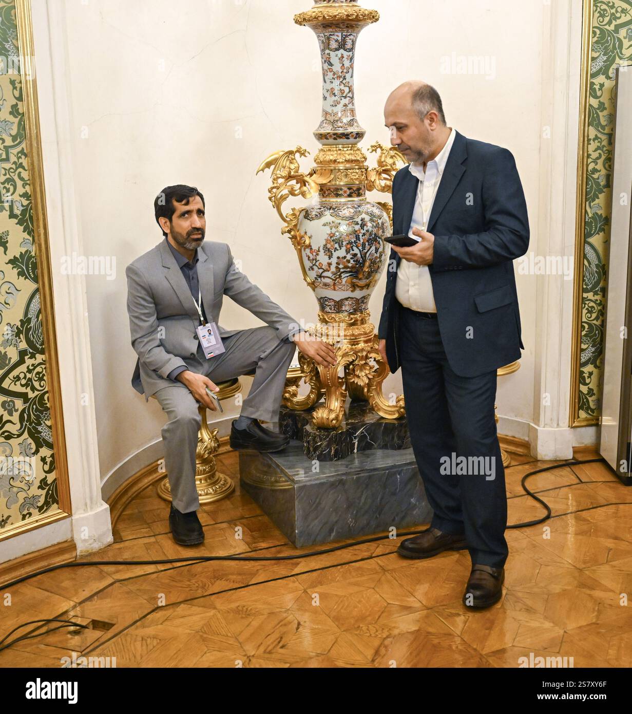 Moscow, Russia. 17th Jan, 2025. Members of the Iranian delegation ...