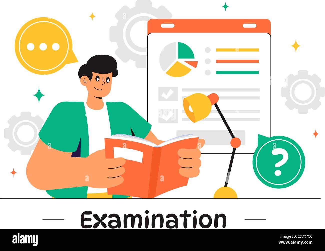 Examination Paper Vector Illustration Featuring an Online Exam, Answer ...