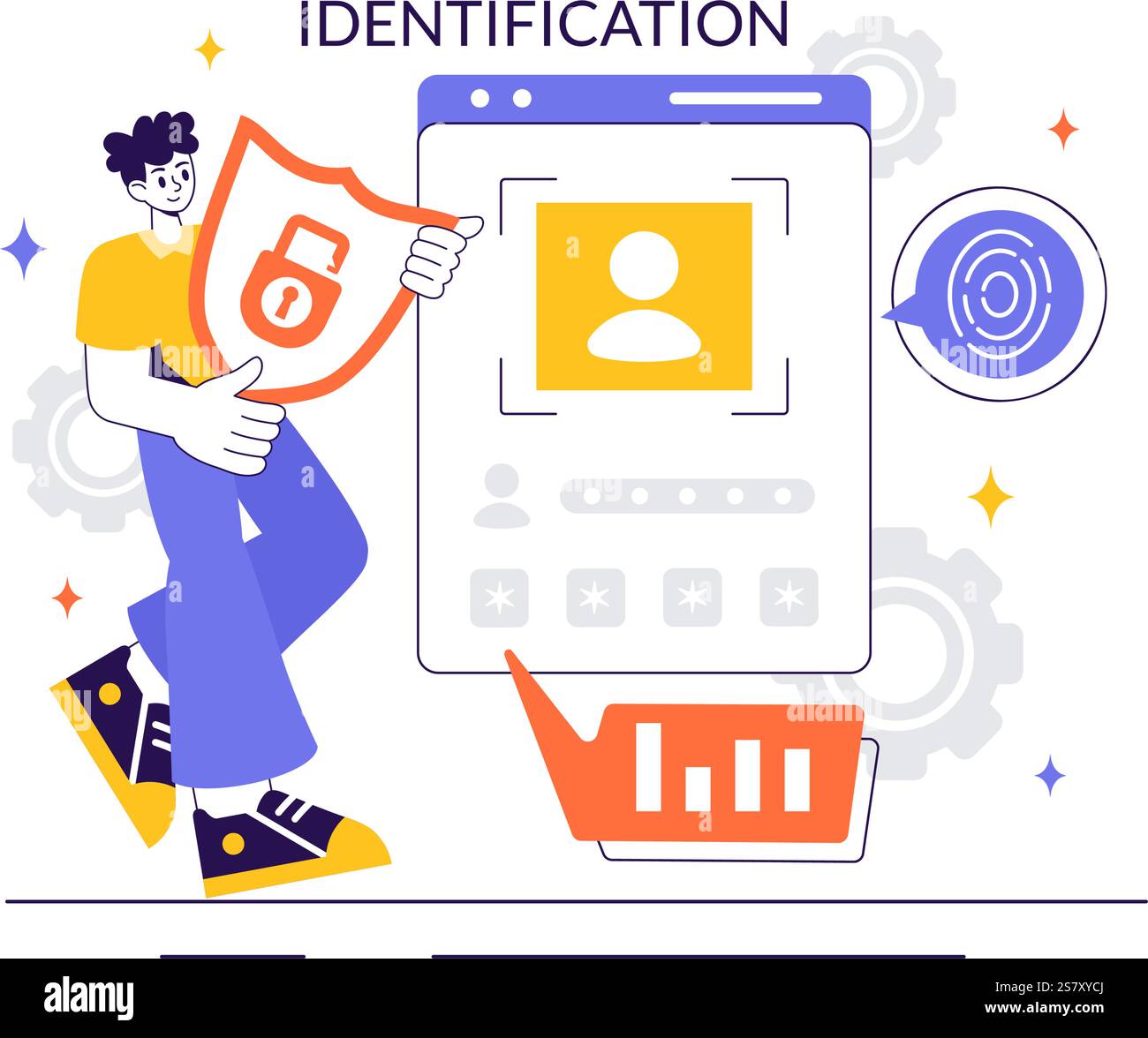 Identification Vector Illustration of an Identity Card Featuring a Photo, Personal Information ...
