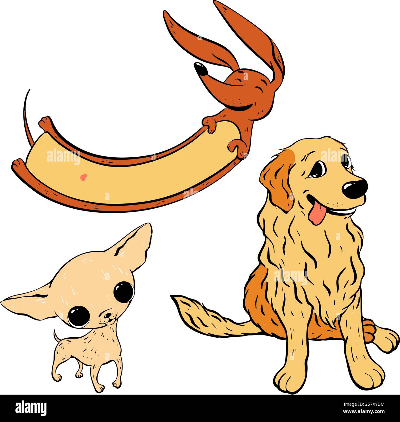 Adorable and Cute Cartoon Dogs Featuring a Banner, Perfect for ...