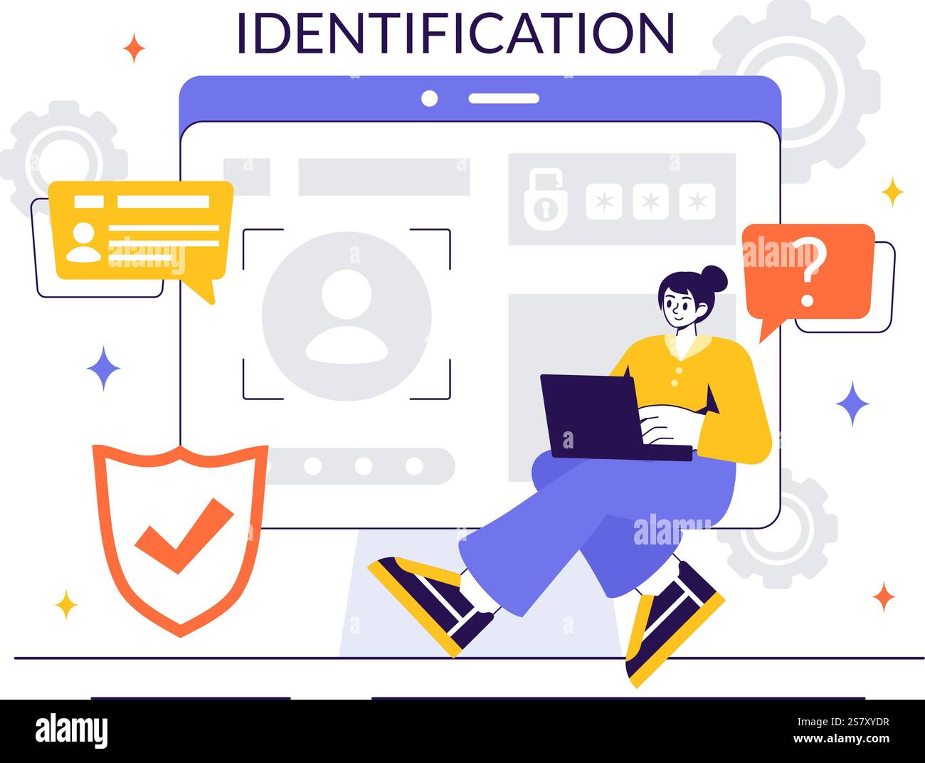 Identification Vector Illustration of an Identity Card Featuring a Photo, Personal Information ...