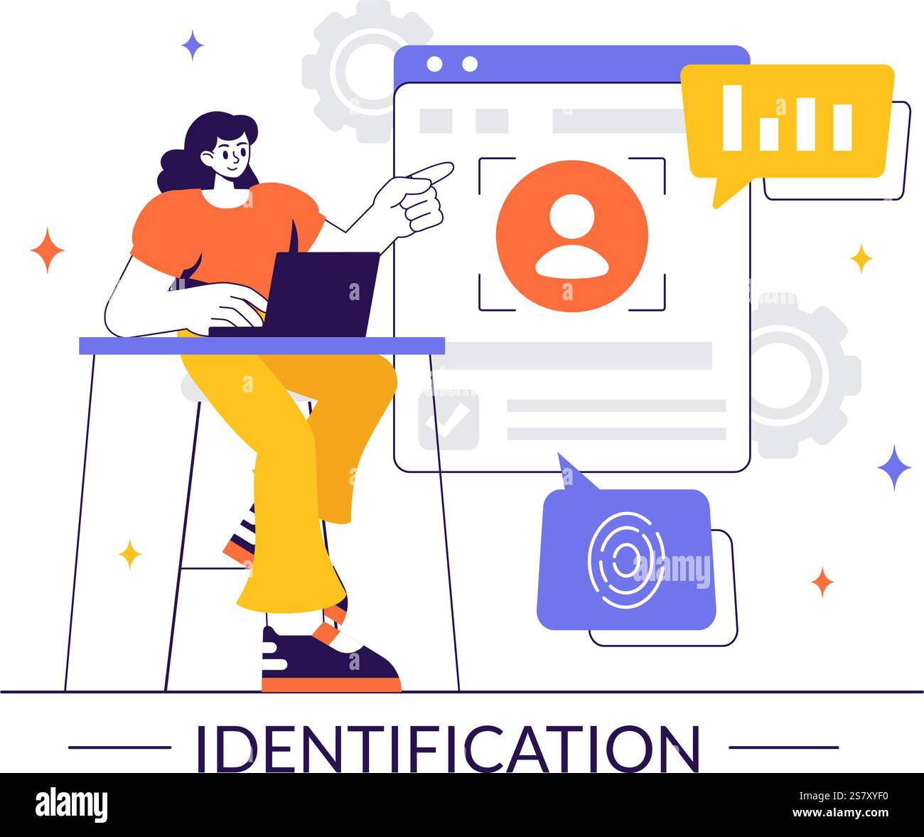 Identification Vector Illustration of an Identity Card Featuring a Photo, Personal Information ...