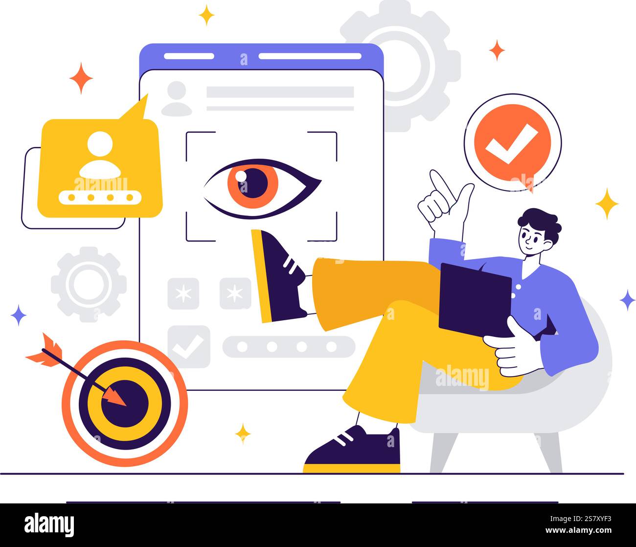 Identification Vector Illustration of an Identity Card Featuring a ...