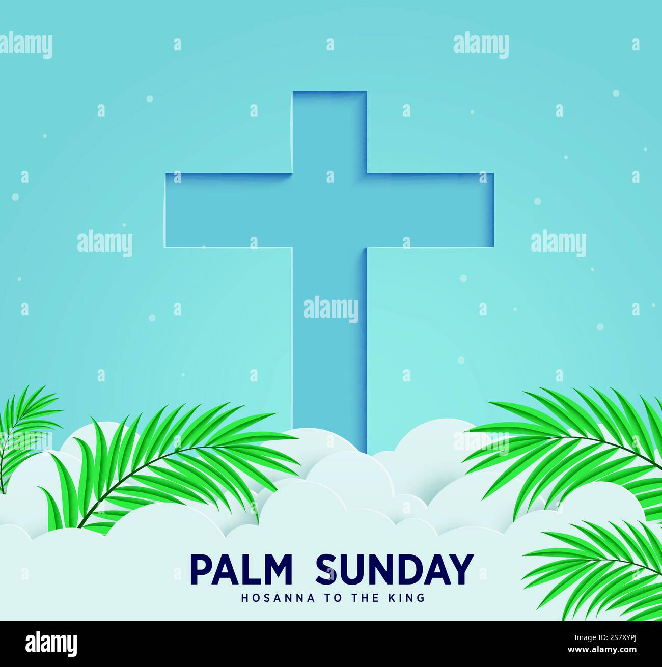 Palm sunday greeting card clipart design. Hosanna the king jesus christ ...
