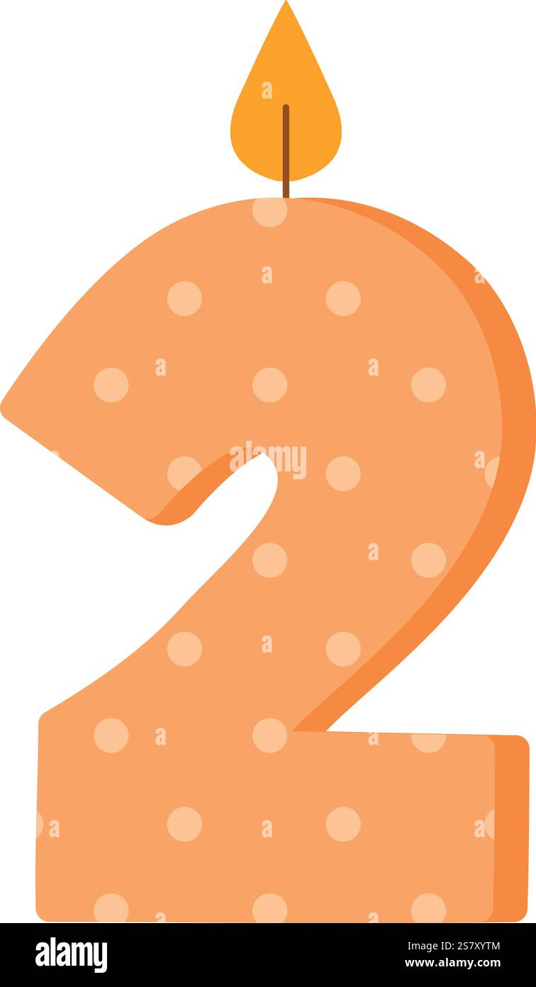birthday candle number two Stock Vector Image & Art - Alamy