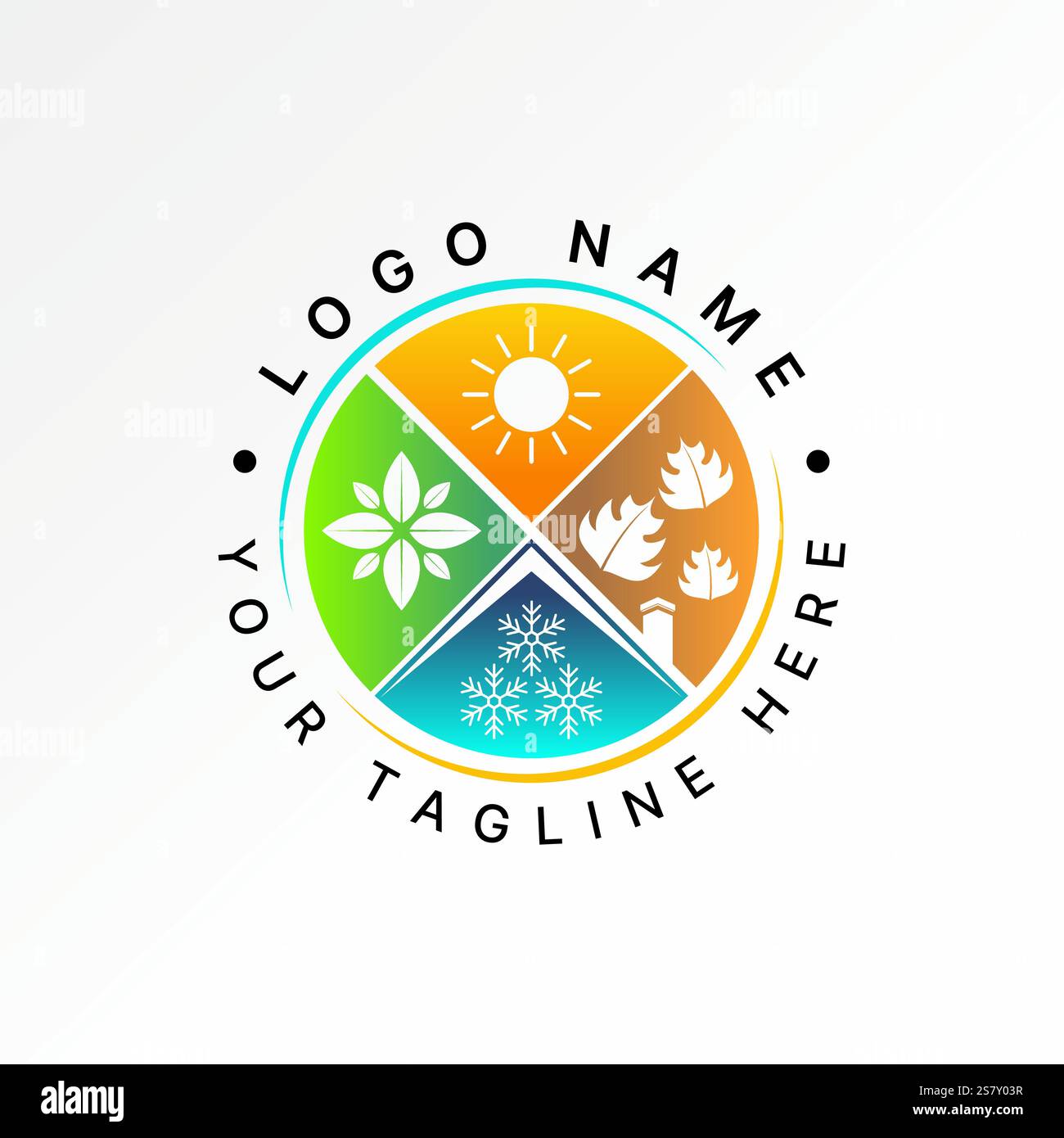 Logo design graphic concept creative premium vector stock image graphic circle cut four seasons ...