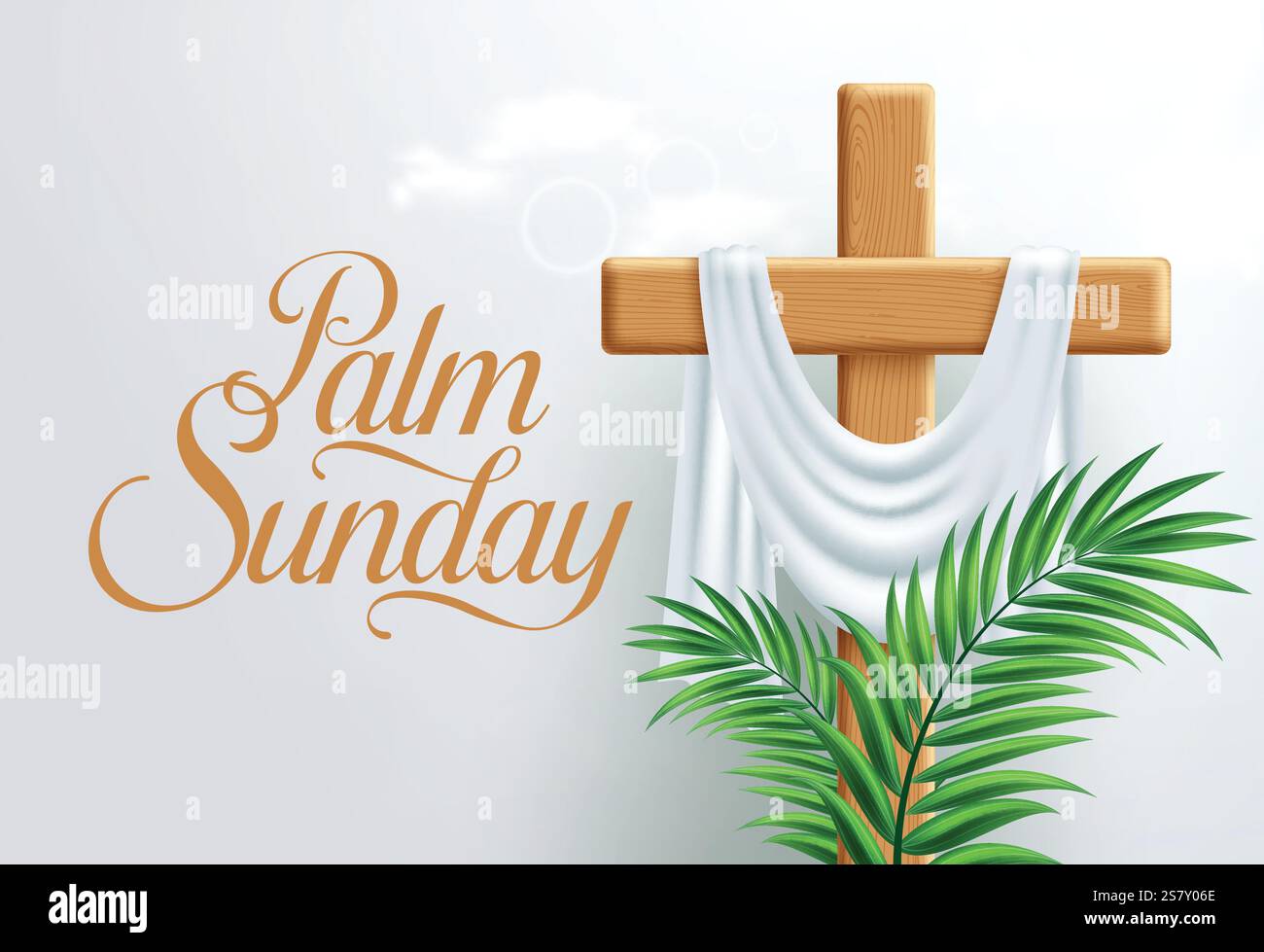 Palm sunday clipart design. Happy easter sunday with wood christian ...