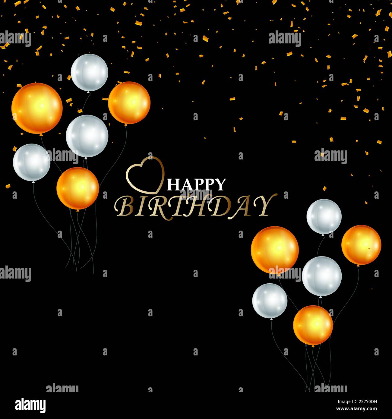 Elegant Birthday Celebration with Golden Balloons and Sparkling ...