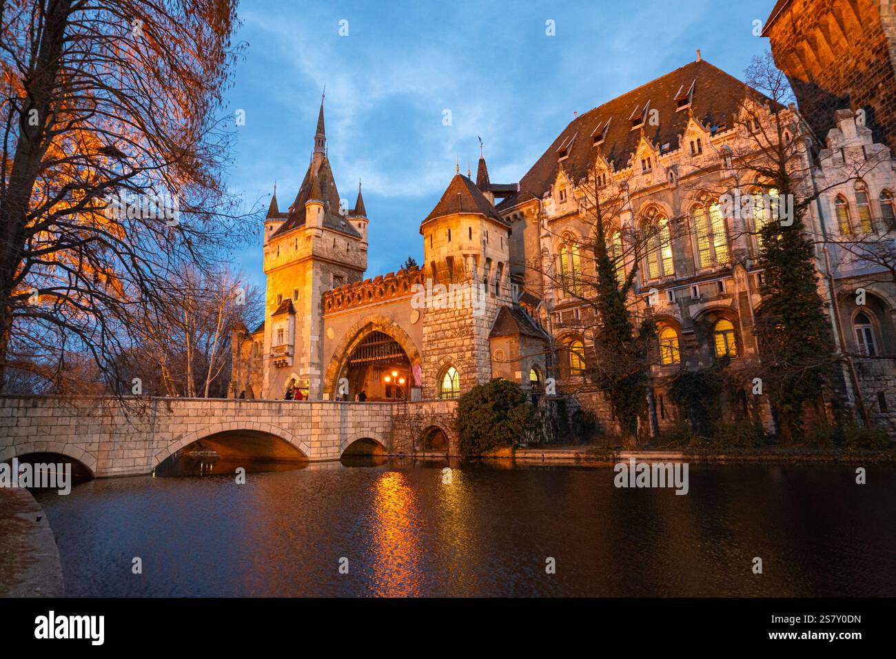 Gatehouse Tower near the Vajdahunya castle in citypark ¨Városliget¨ in ...