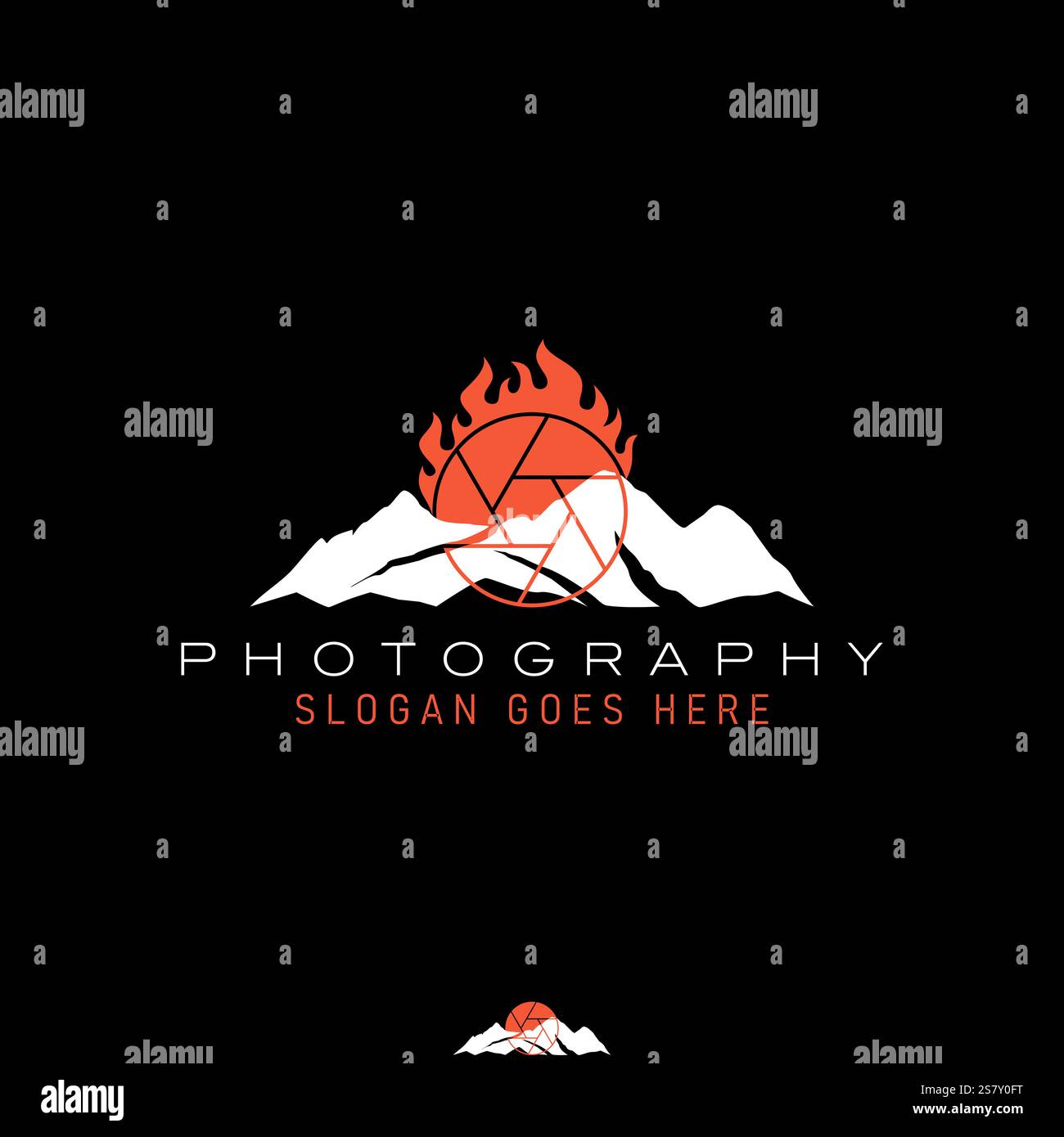 Logo design graphic concept creative premium vector stock image graphic peak mountain fire flame ...