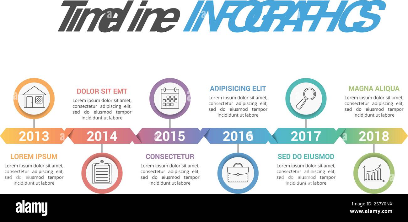 Timeline infographics template, workflow or process diagram, can be ...