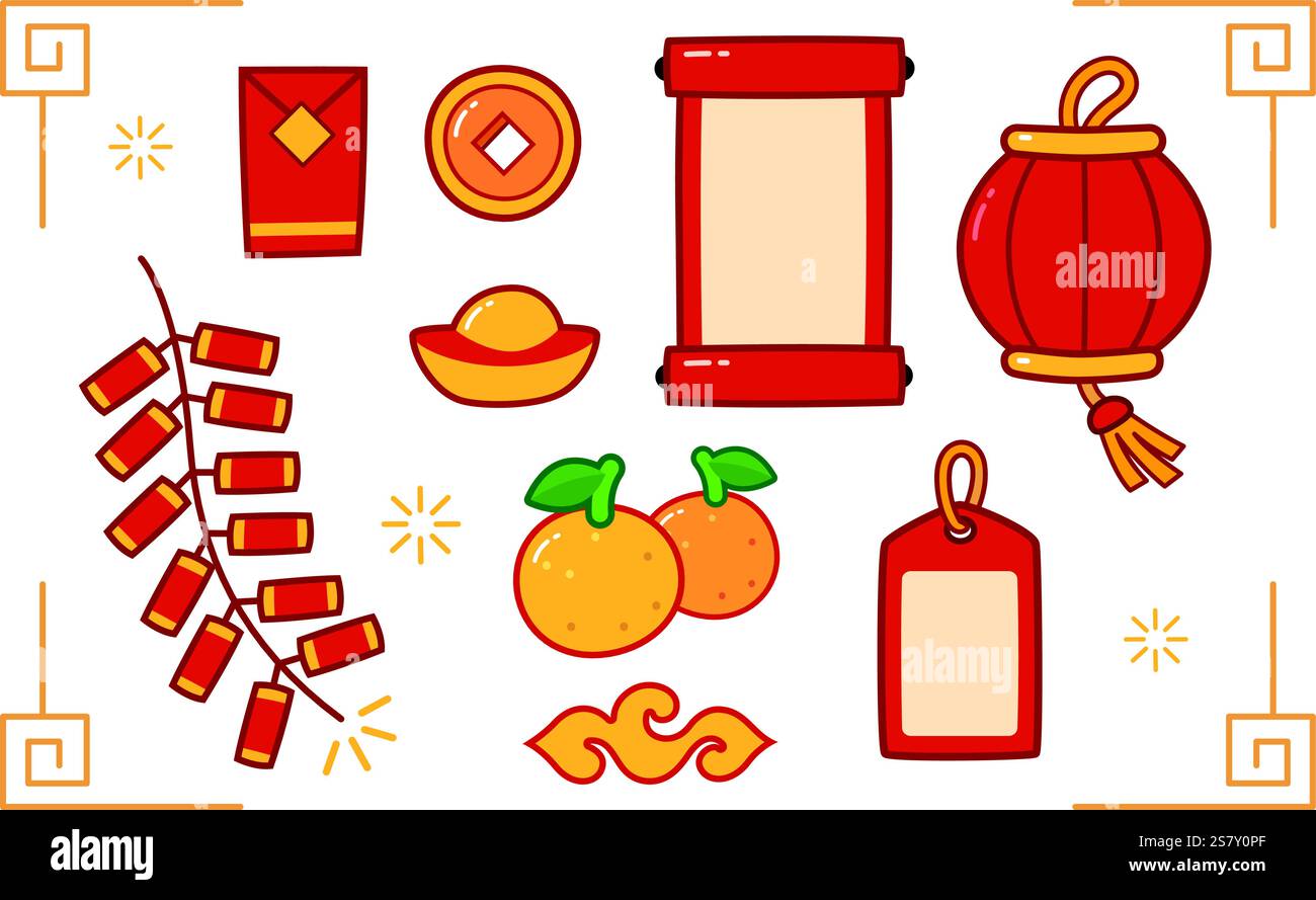 Chinese New Year-things for celebrating on holiday. Lunar New Year ...