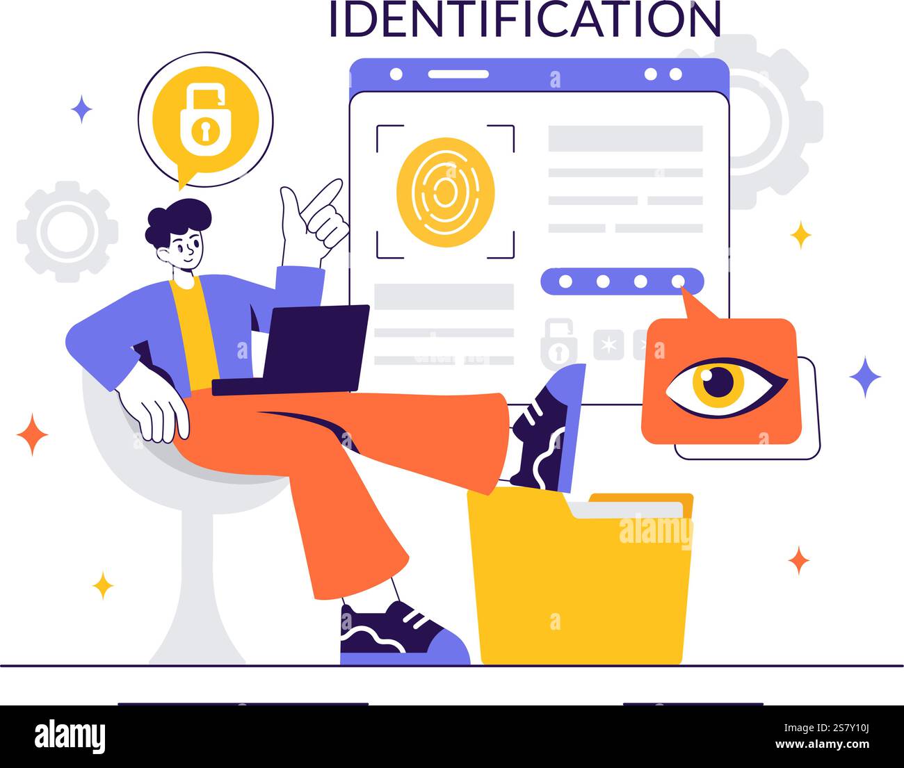 Identification Vector Illustration of an Identity Card Featuring a Photo, Personal Information ...