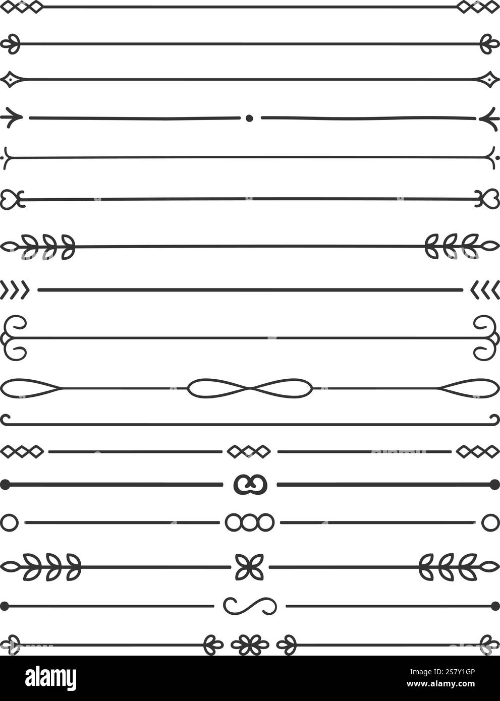 17 Hand drawn dividers - lines, vector eps10 illustration Stock Vector ...