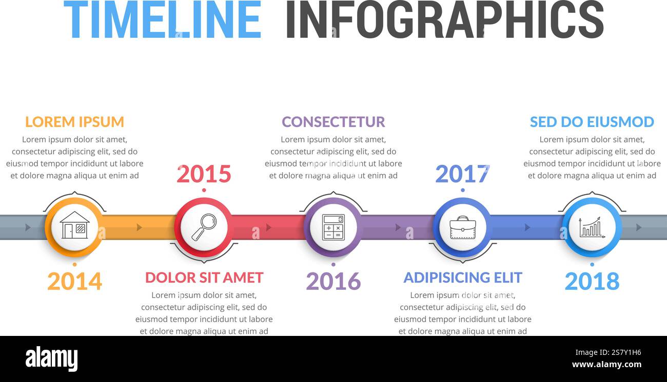 Timeline infographics template, workflow or process diagram, vector ...