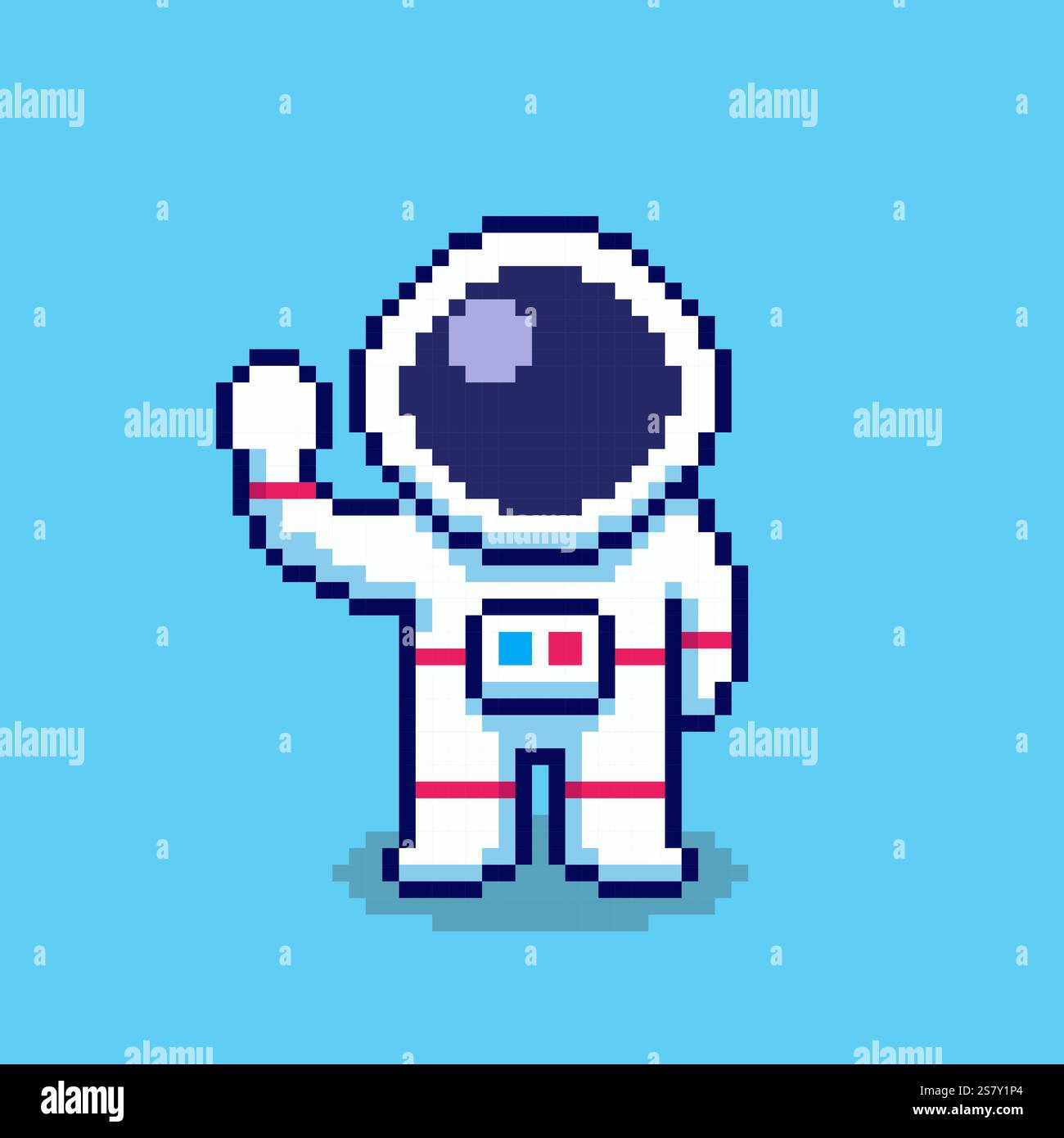 Pixel art Astronaut Character Saying Hello game asset design Stock ...
