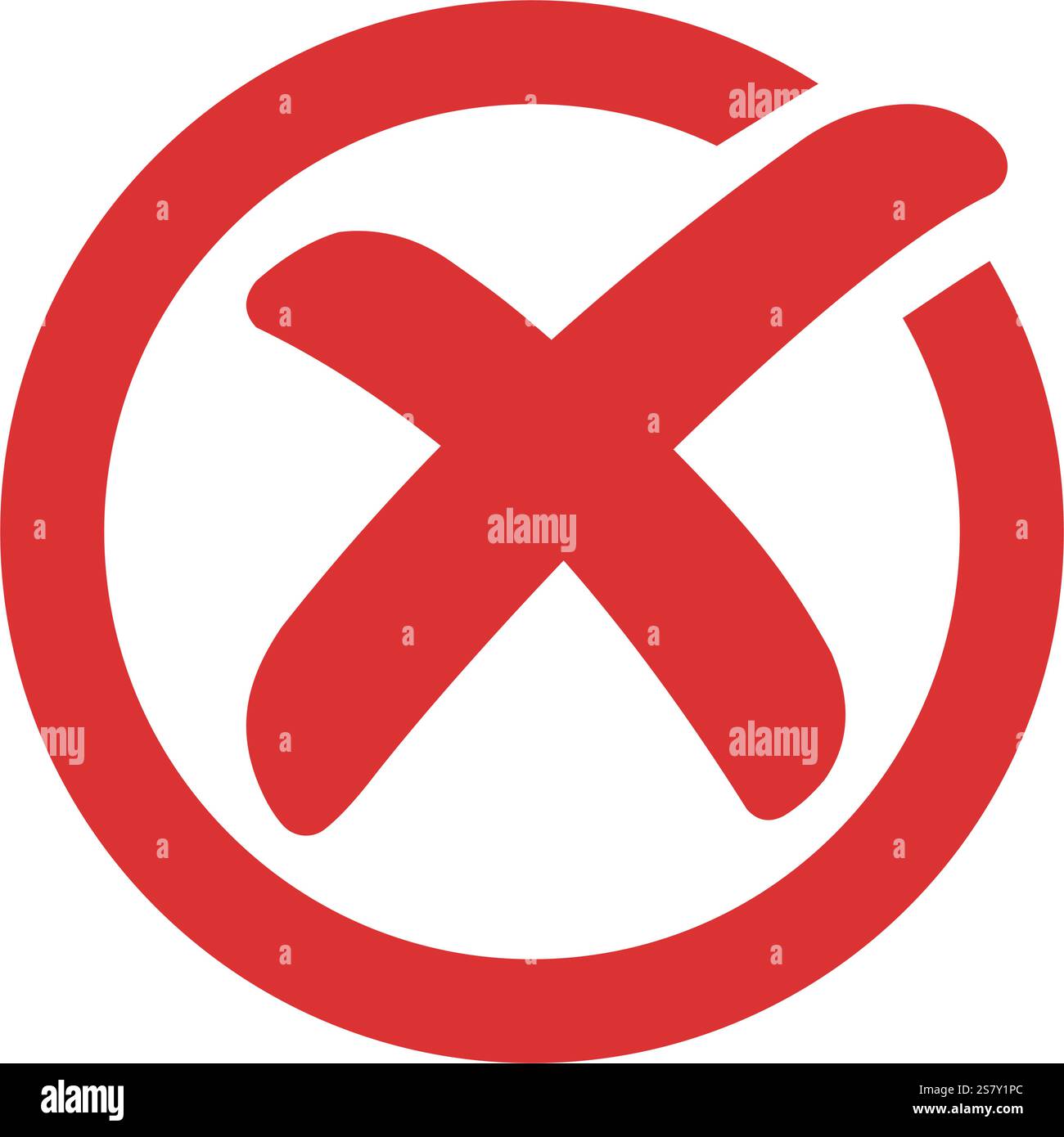 Red cross mark, Hand drawn style vector x, cross sign in red color ...