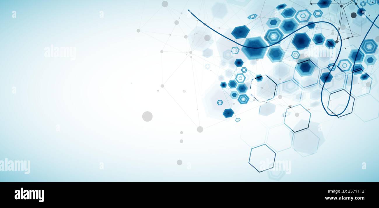Abstract hexagon background with plexus effect for design works. Vector ...