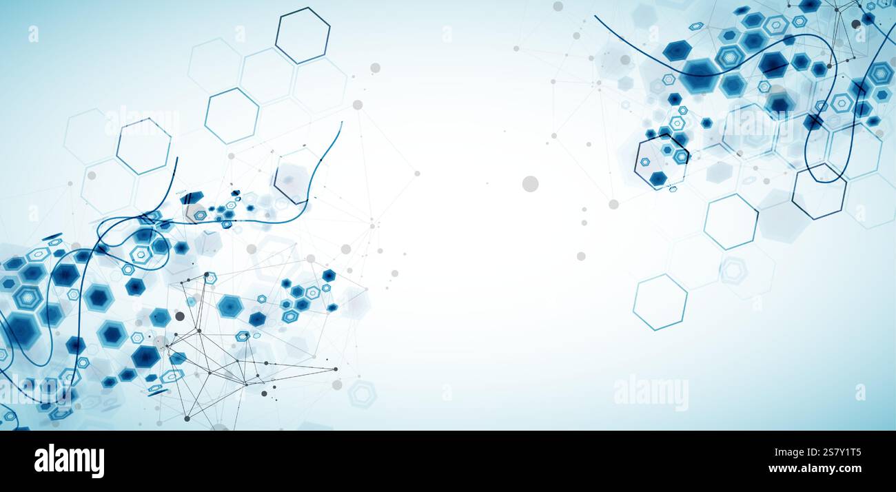 Abstract hexagon background with plexus effect for design works. Vector ...
