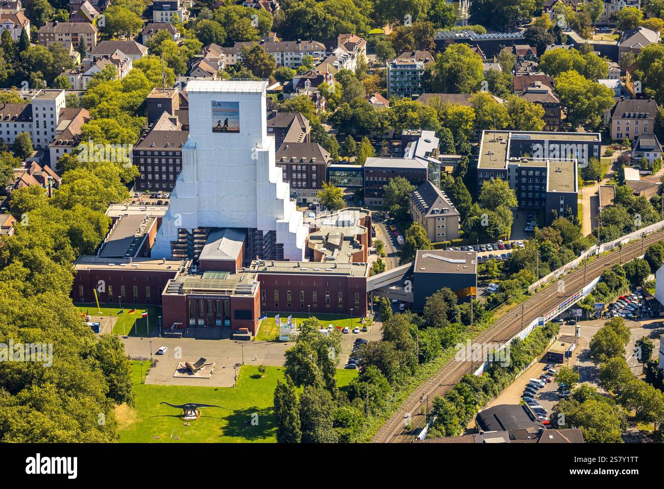 Aerial view, German Mining Museum Bochum, construction site and ...