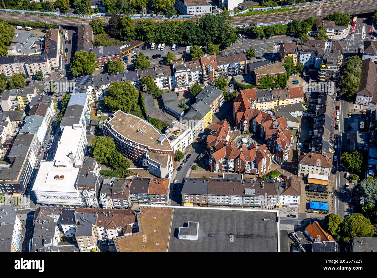 Aerial view, Senioren-Wohnheim Brühl GmbH Haus Lauenstein, circular ...