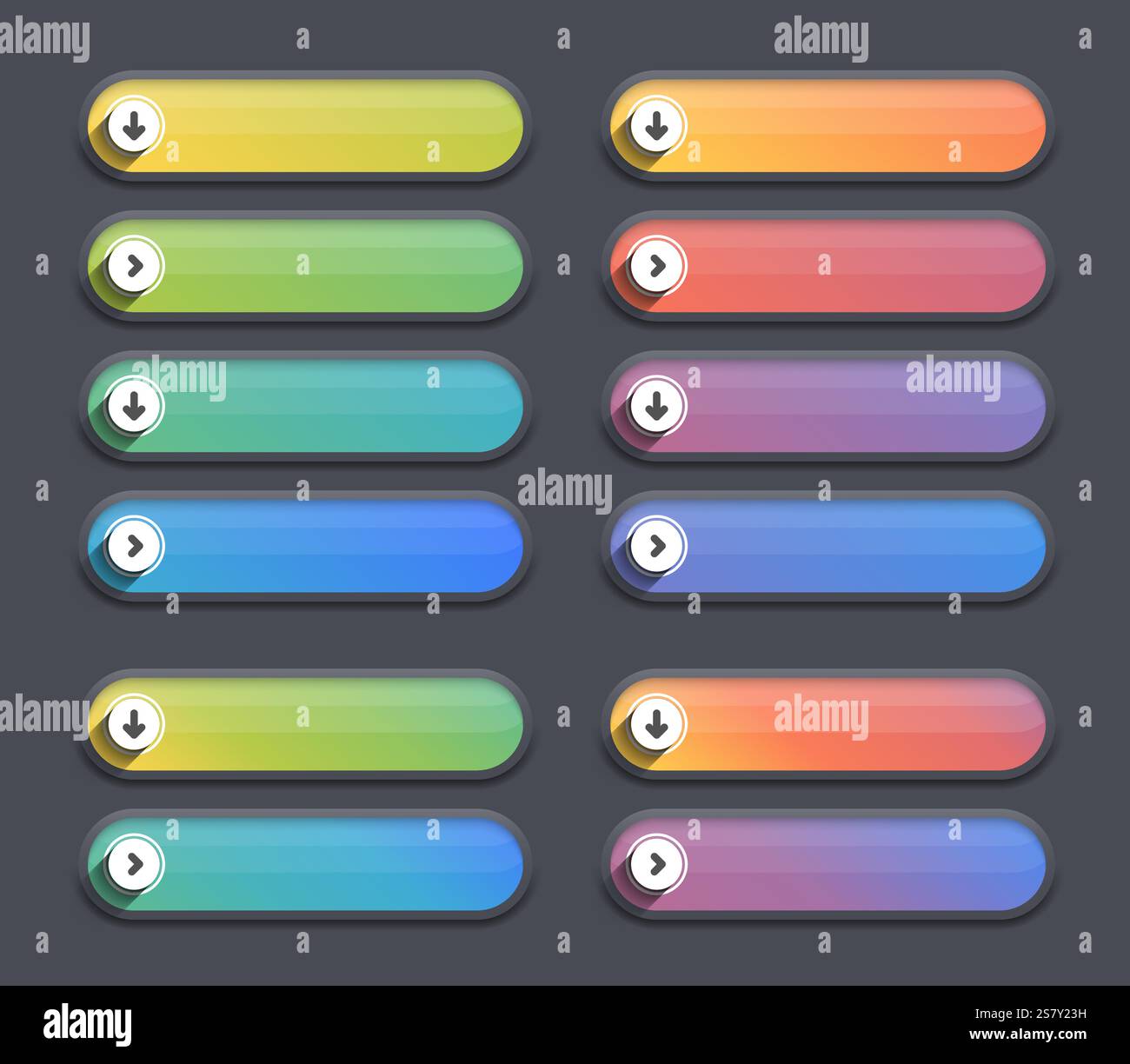 Blank round buttons, soft color gradients, vector eps10 illustration ...