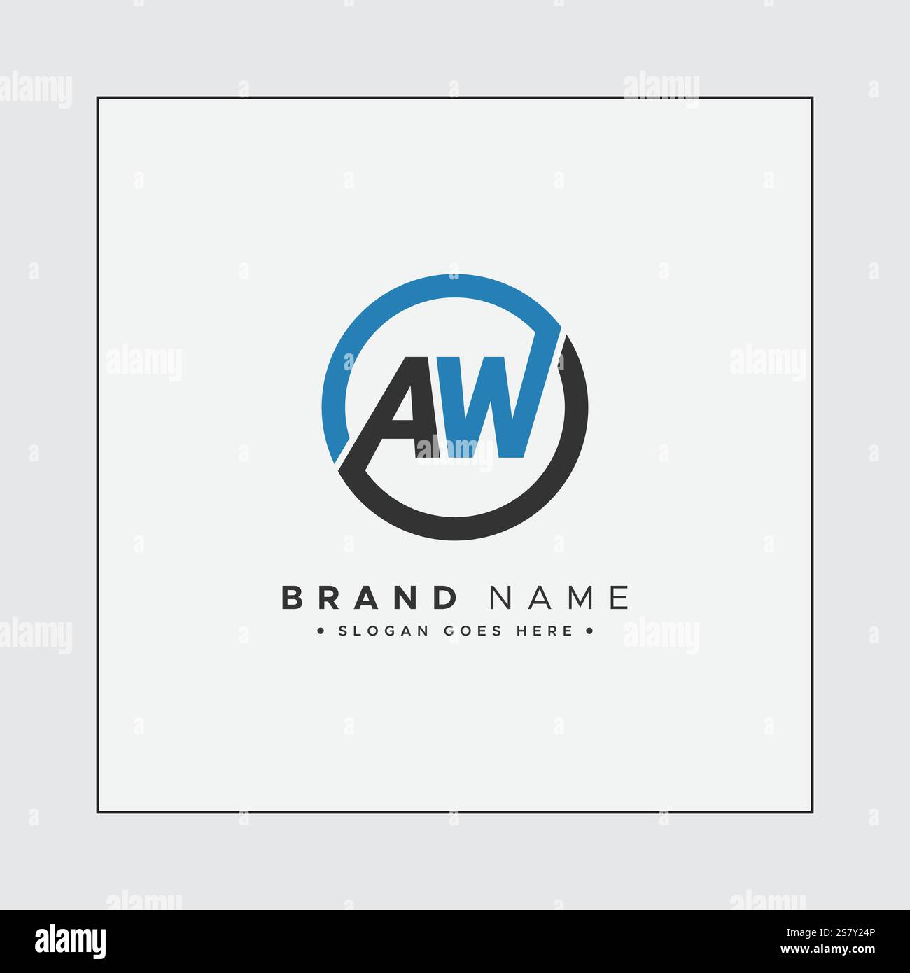 Abstract Letter AW Logo - Initial Monogram Template for Alphabet A and ...