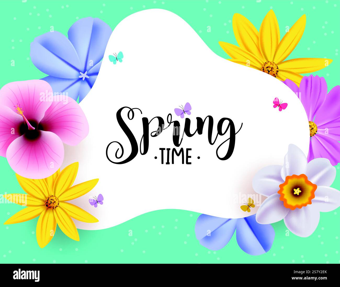 Spring time greeting clipart template. Spring greetings card with space ...