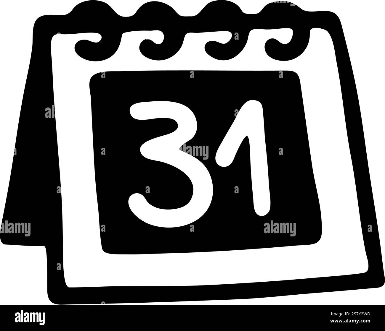 Doodle calendar schedule icon hand drawn with black line in freehand ...