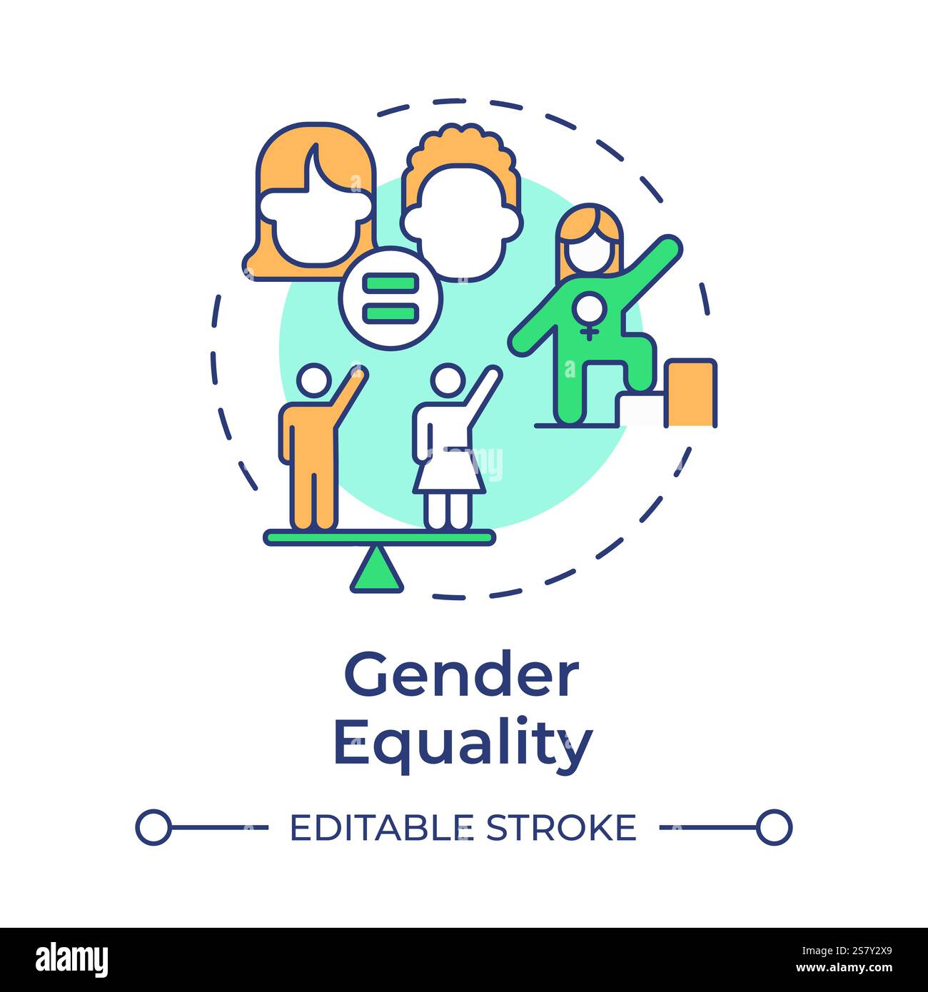Gender equality multi color concept icon Stock Vector Image & Art - Alamy