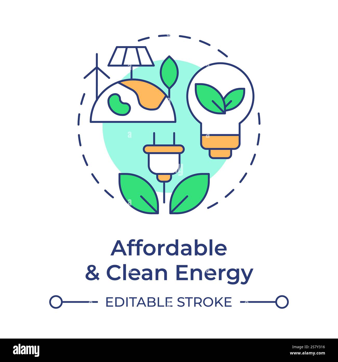 Affordable and clean energy multi color concept icon Stock Vector Image ...