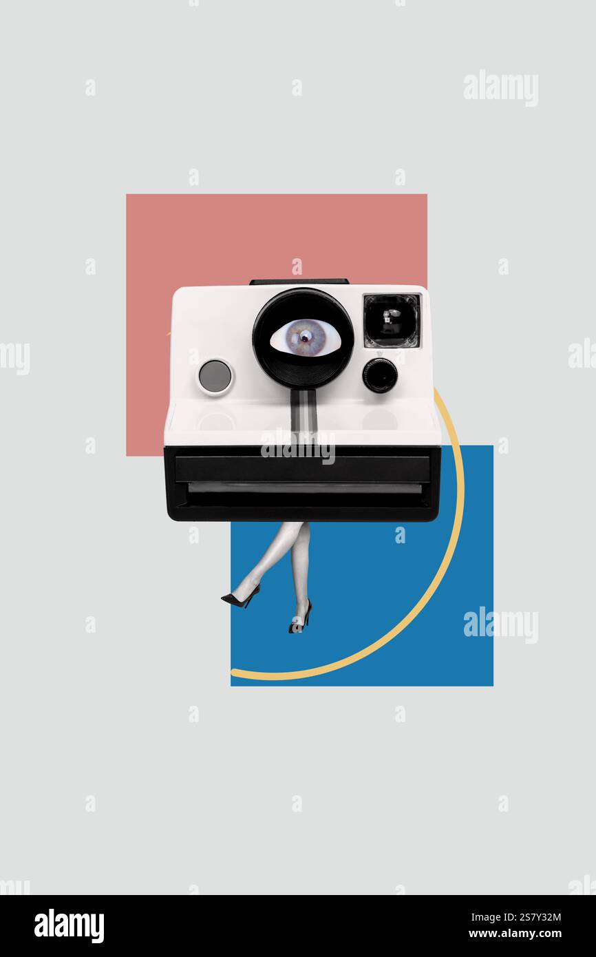 Creative artwork template sketch image collage of caricature poster ...