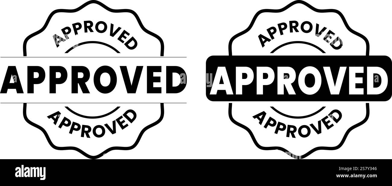 Approved Stamp and Badge Design Template for Official Use Stock Vector ...