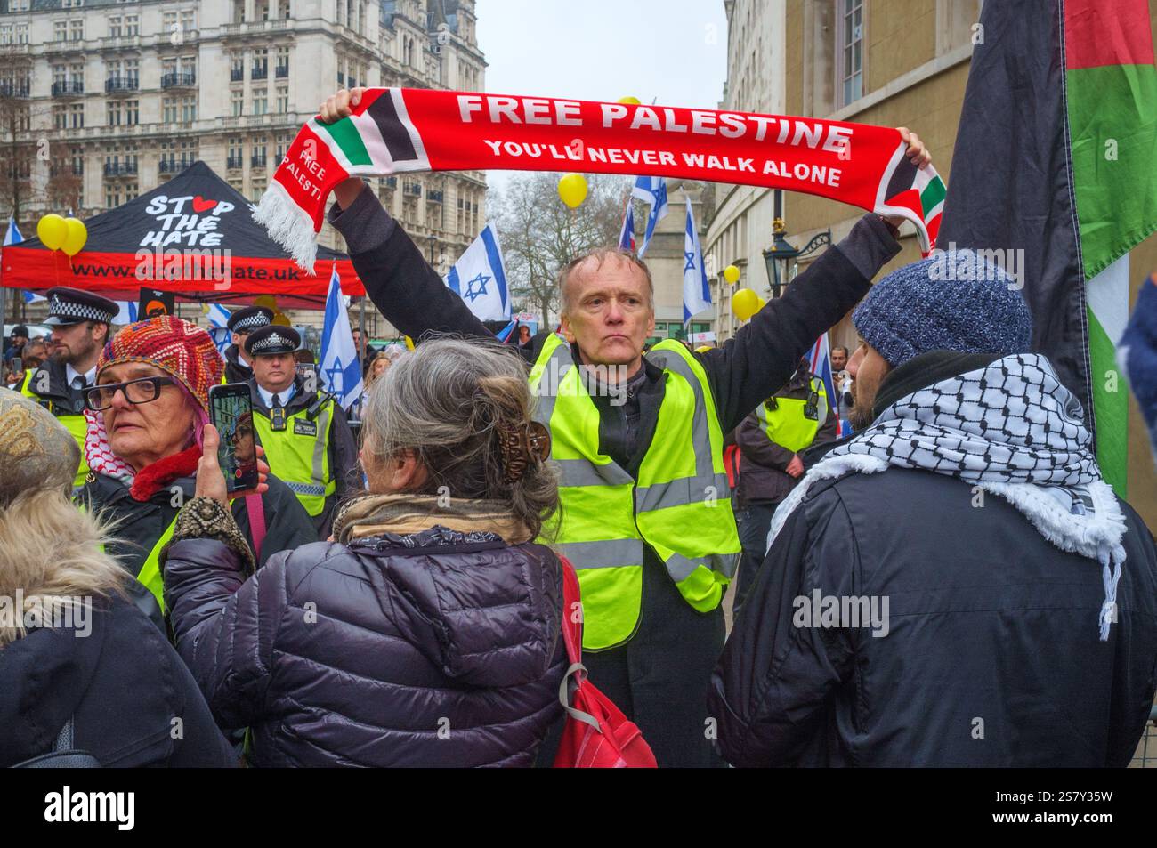 London, UK, Whitehall, January 18th 2025, National March for Palestine ...