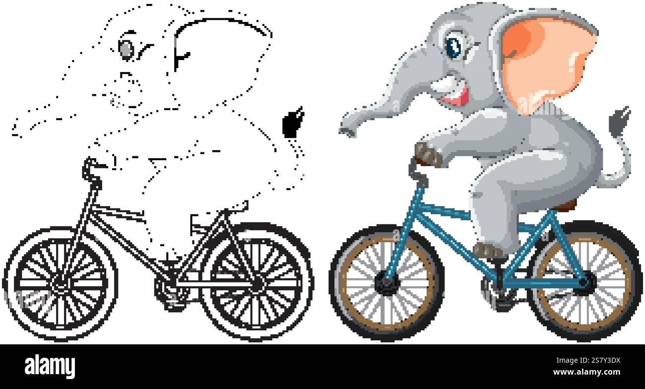 Elephant on a bicycle hi-res stock photography and images - Alamy
