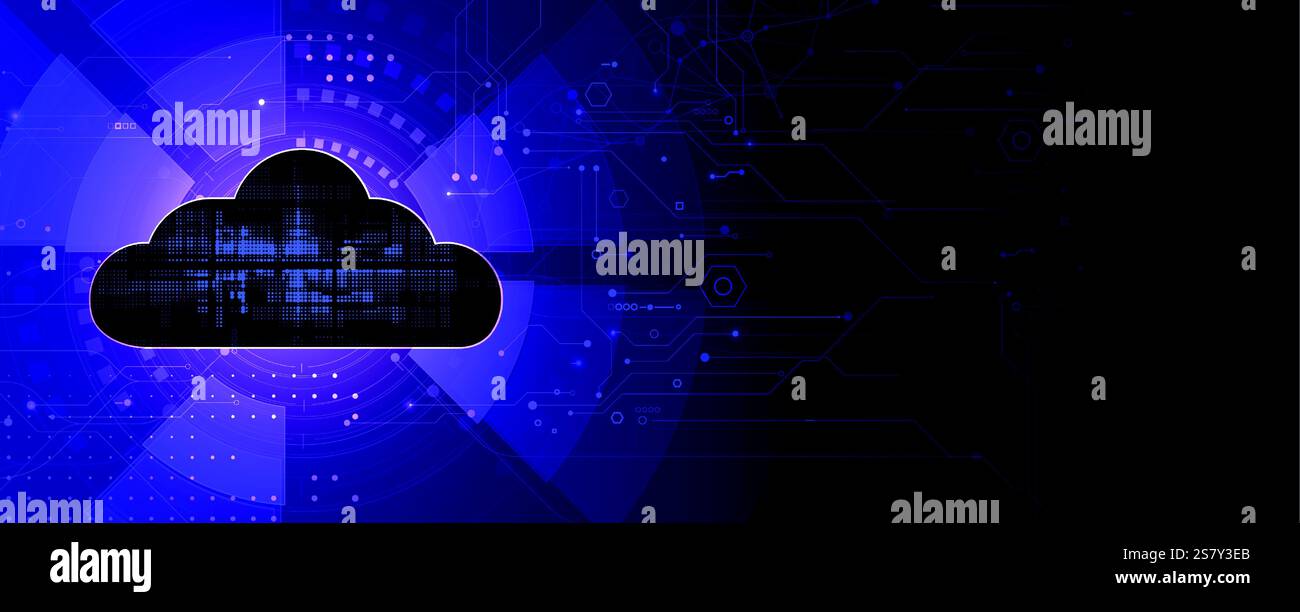 Abstract Computer cloud storage technology background. network visual ...