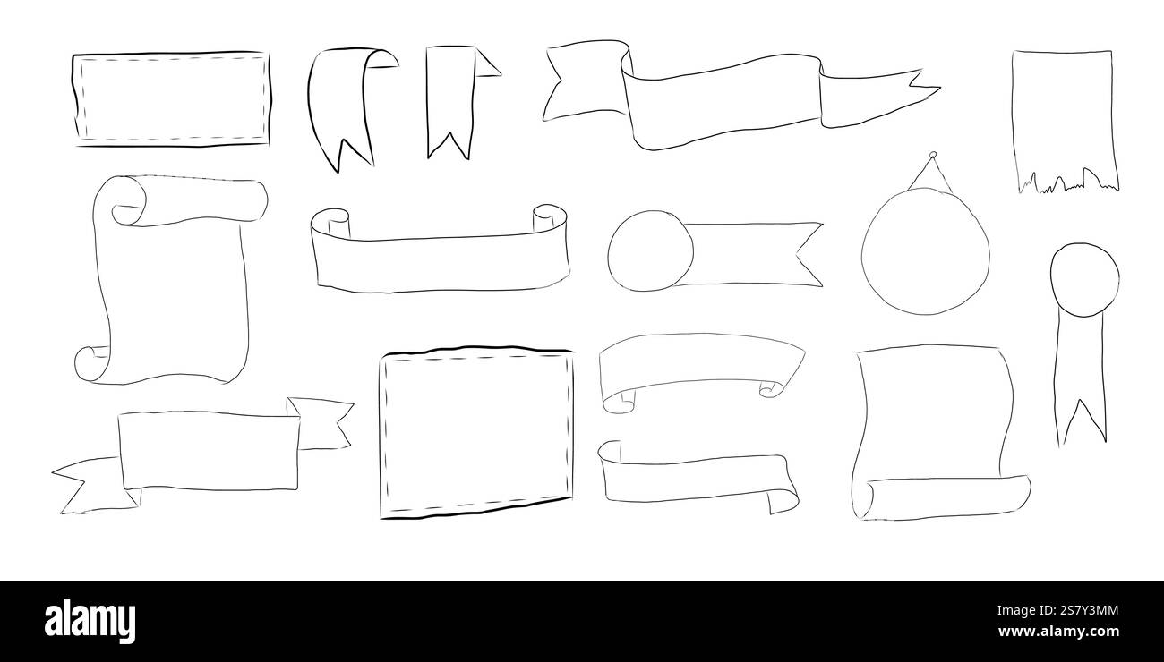 Paper scroll parchment frame, vintage note, sheet sketch doodle. Hand ...