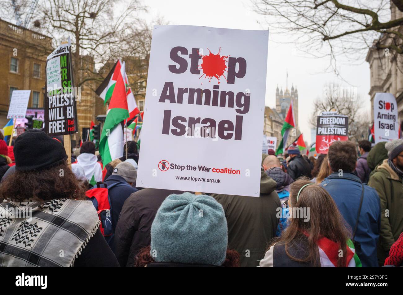 London, UK, Whitehall, January 18th 2025, Placards at National March ...