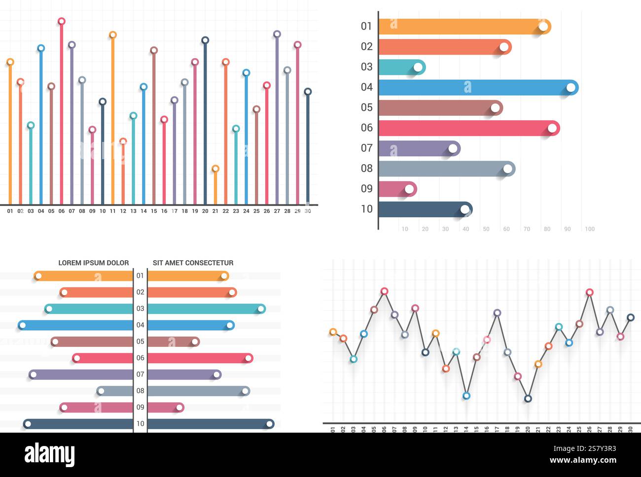 Bar graph and line graph templates, business infographics, vector eps10 ...