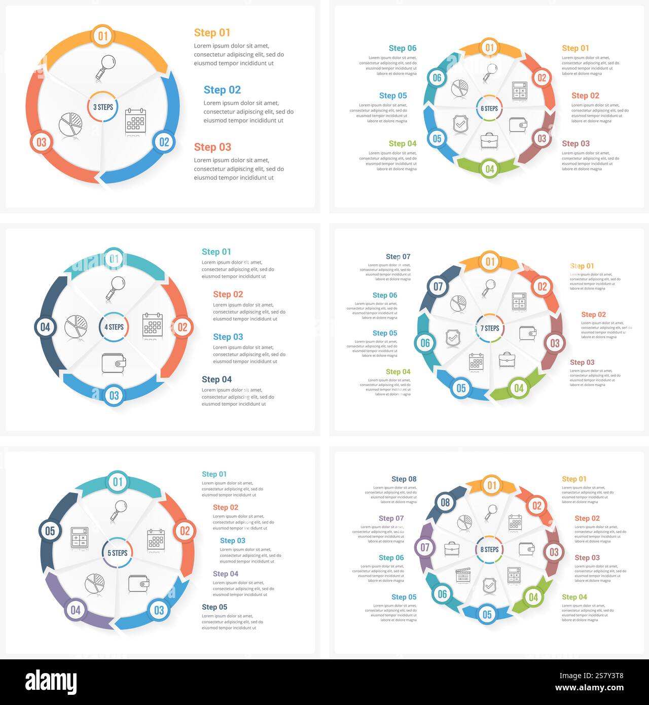 Circle flow chart seven elements hi-res stock photography and images ...