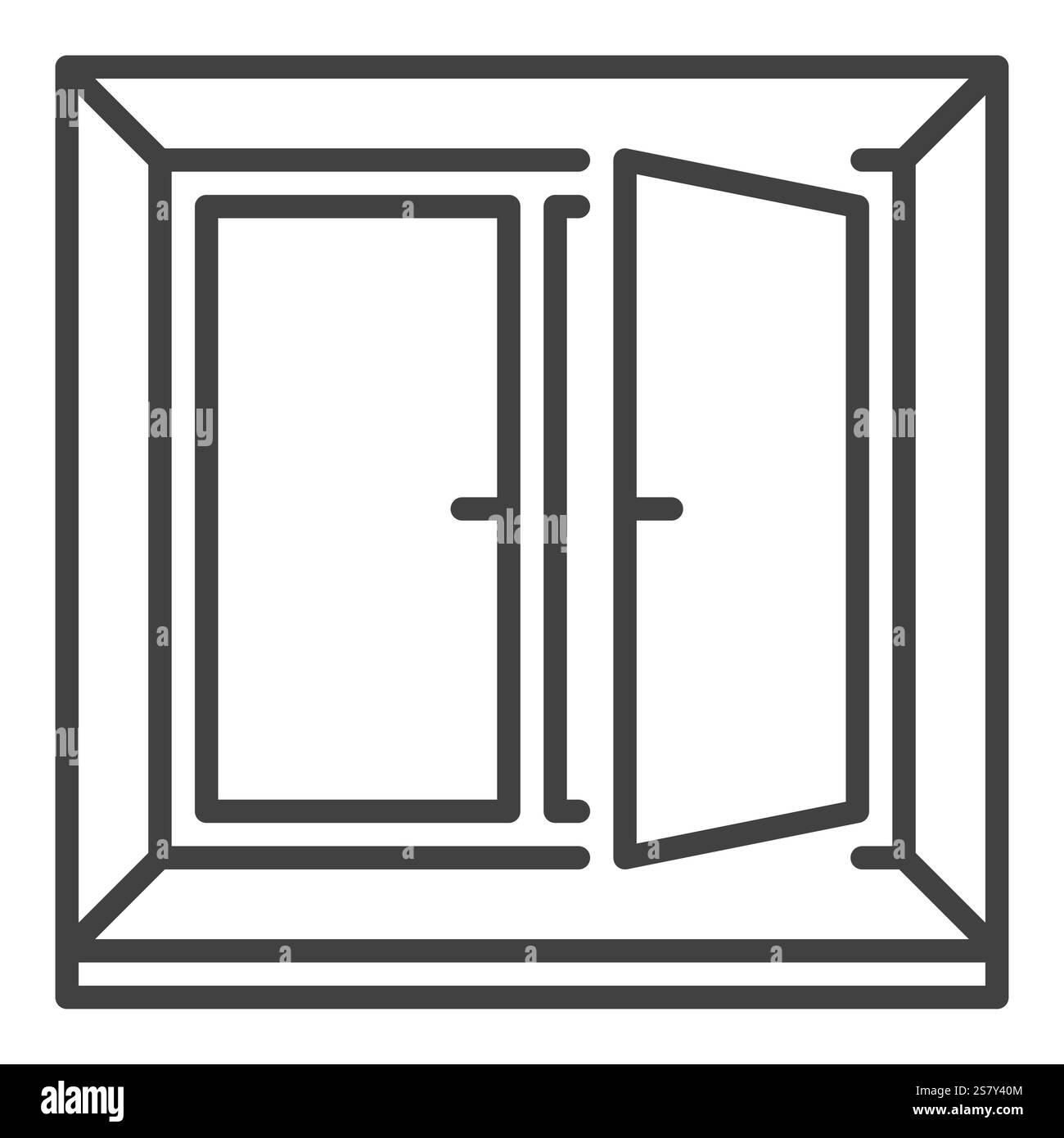 Vector Open Window concept outline icon or symbol Stock Vector Image ...