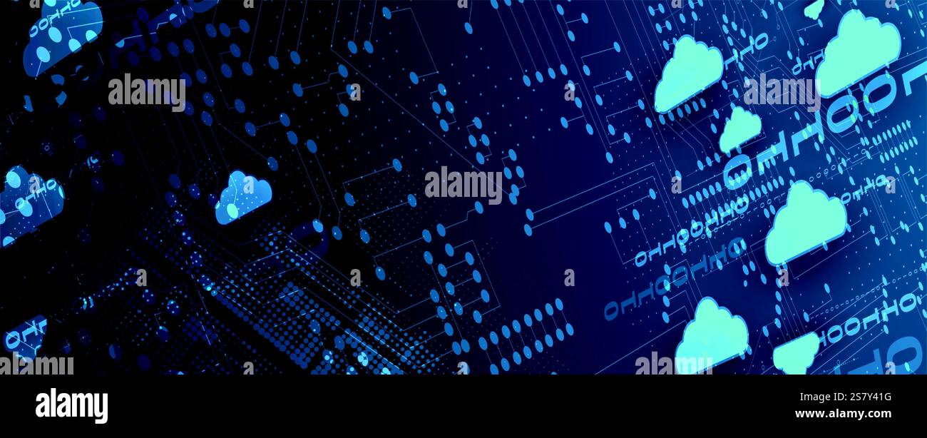 Abstract Computer cloud storage technology background. network visual ...