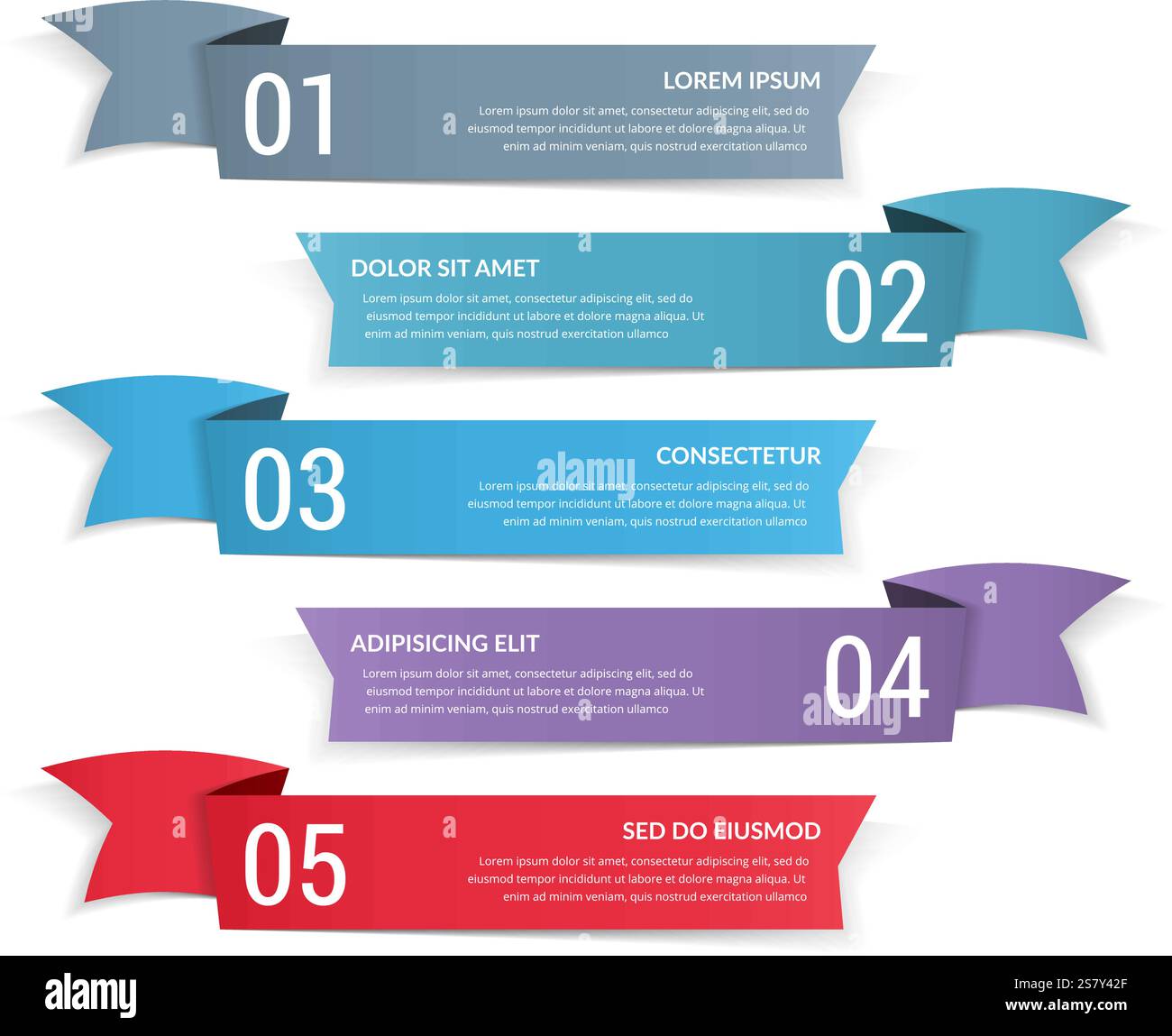 5 Banners with numbers and place for your text, vector eps10 ...