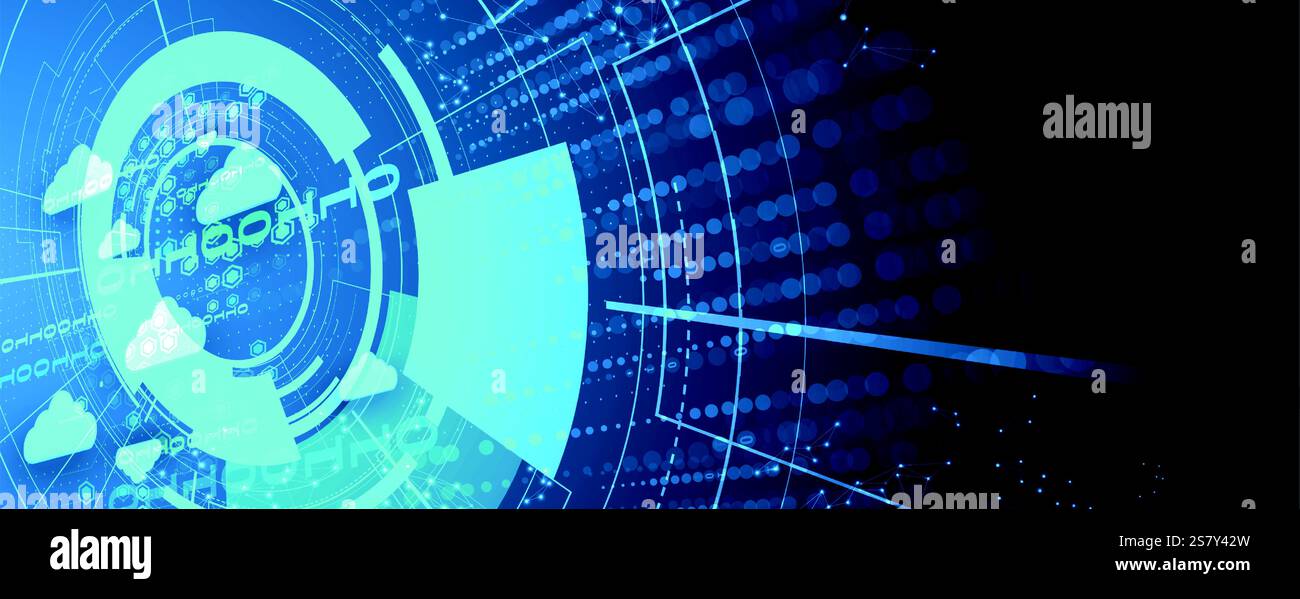 Abstract Computer cloud storage technology background. network visual ...