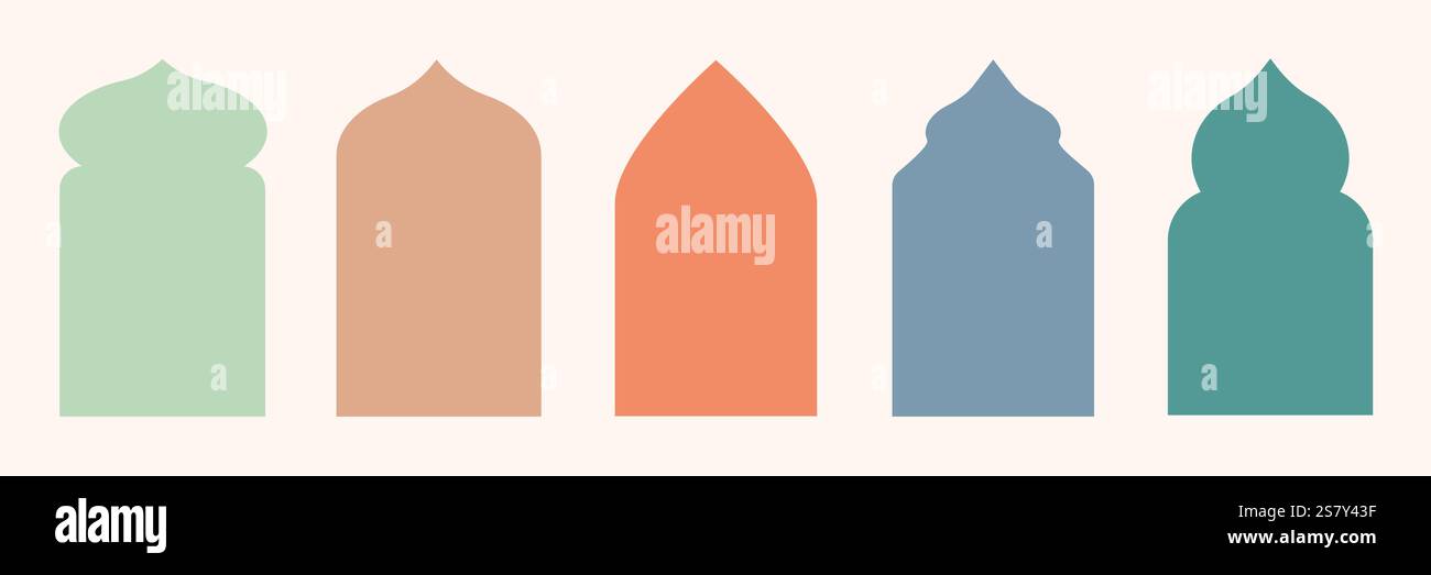 Traditional Islamic window border, frame vector shape in oriental style ...