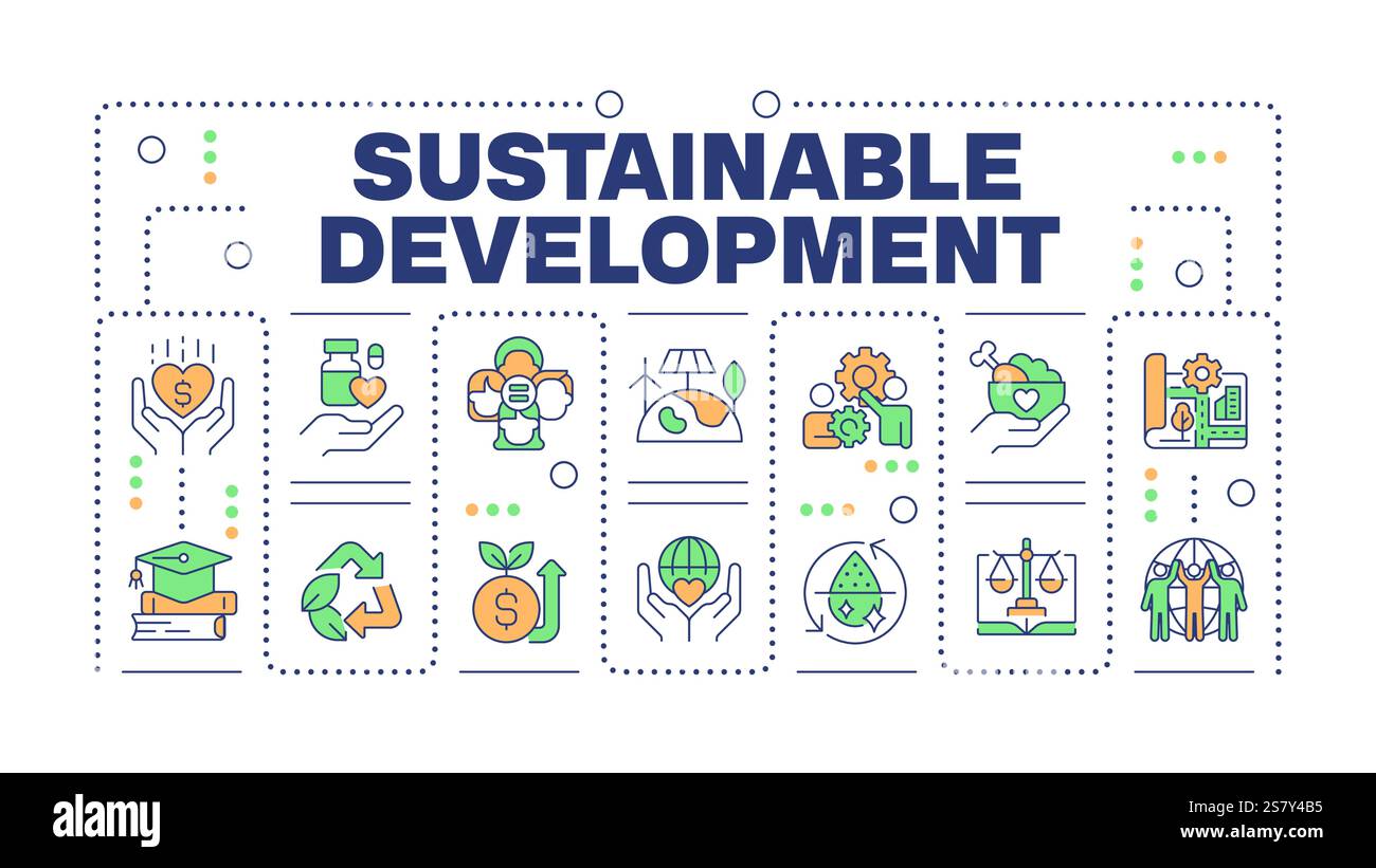 Sustainable development text on Stock Vector Images - Alamy