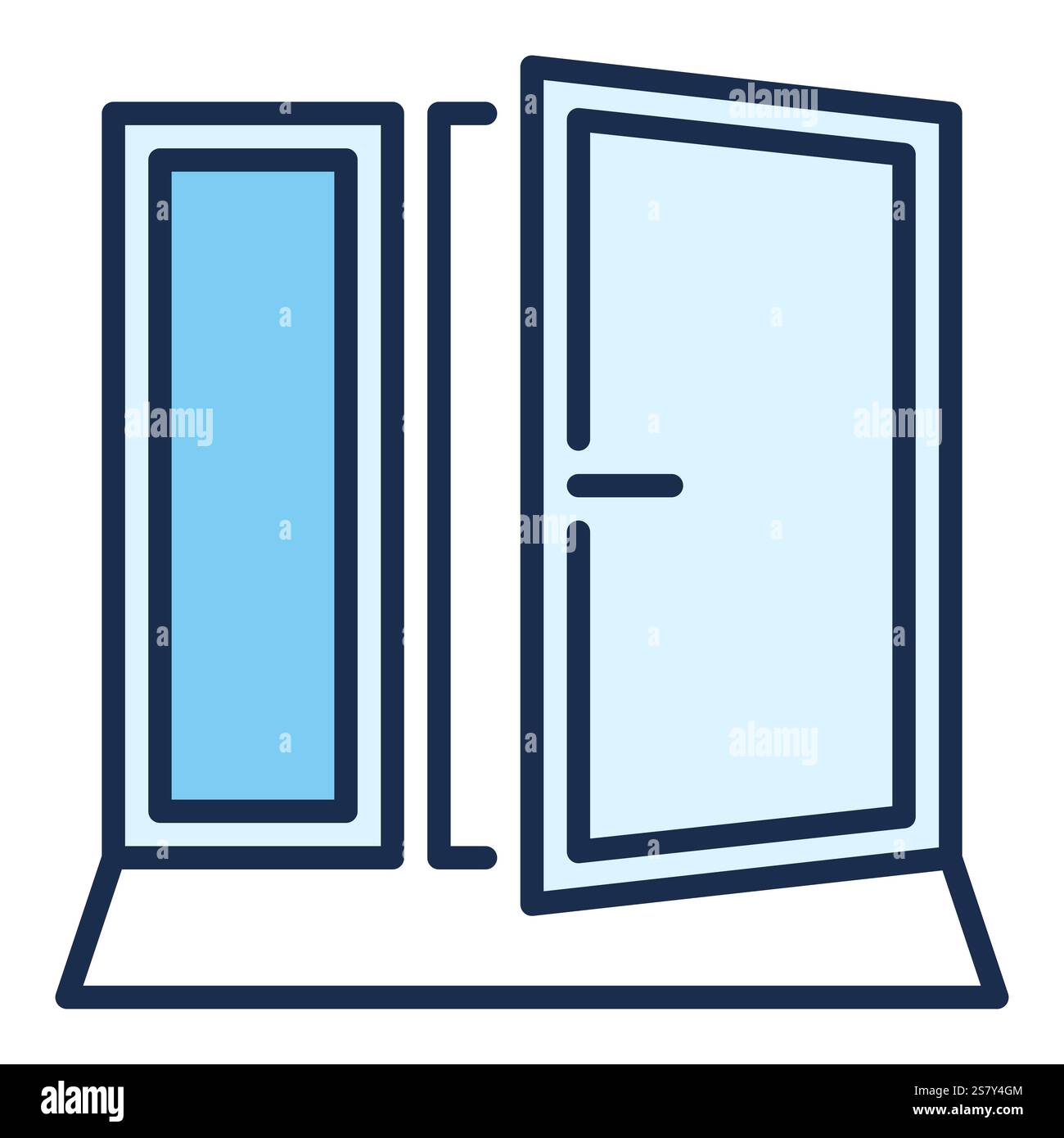 Opened Portal vector Freedom concept blue icon or logo element Stock ...