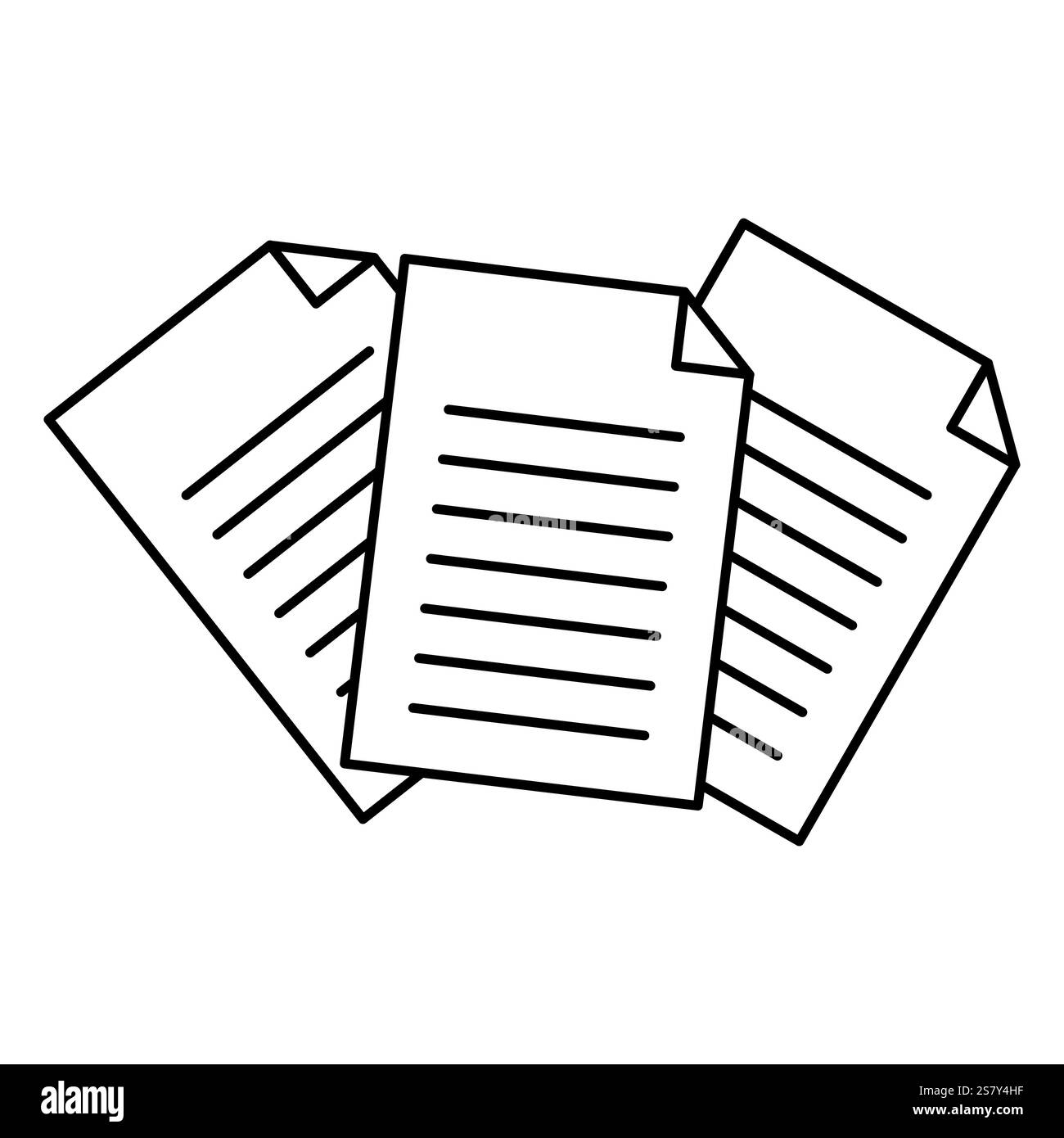 Three Stacked Documents with Lined Pages, Worksheet document Stock ...